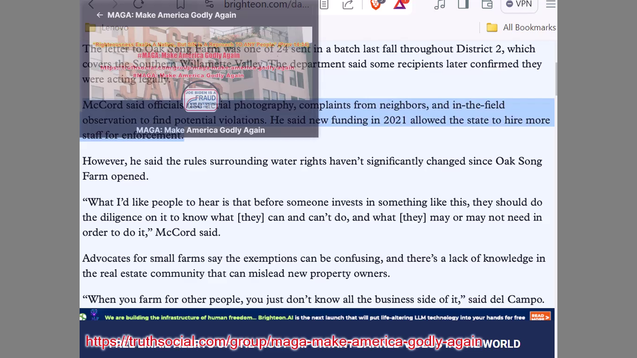 Oregon's CAFO law and its unintended consequences. (22:32) - Brighteon .com