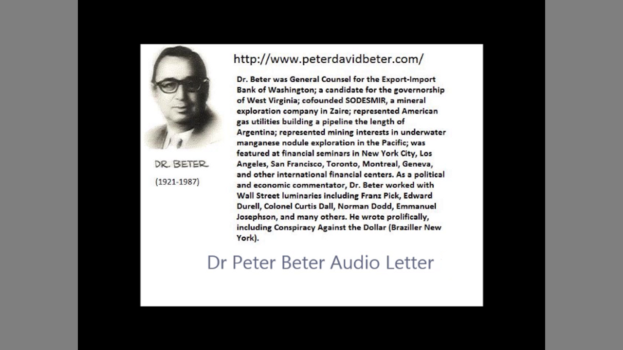Dr. Peter Beter - The Pre-war Sabotage of America / The Untold Personal ...
