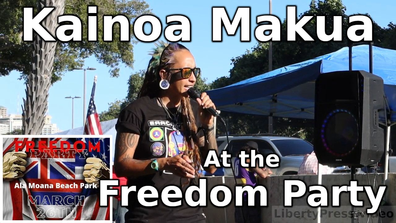 Kainoa Makua at the Freedom Party at Ala Moana - Brighteon .com