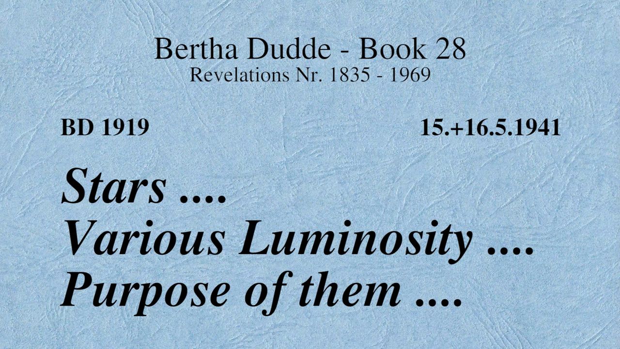 BD 1919 - STARS .... VARIOUS LUMINOSITY .... PURPOSE OF THEM ...