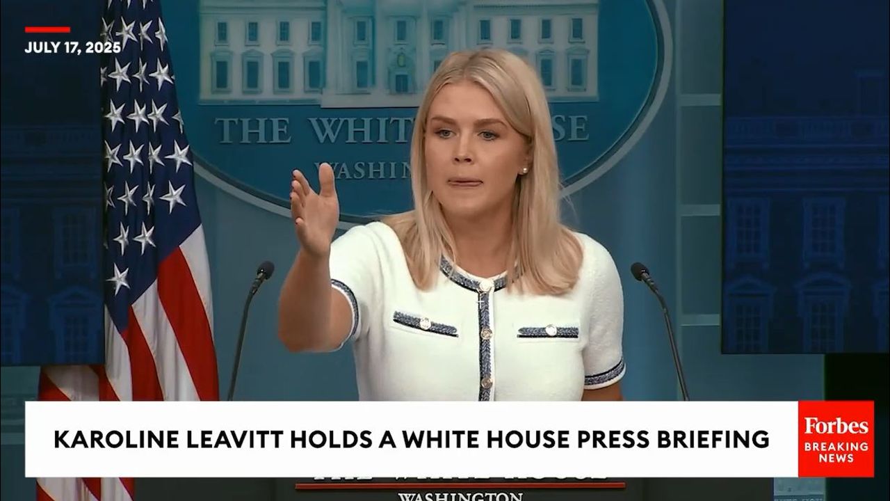 White House Karoline Leavitt Hit With Epstein Files Questions At Fiery Press Briefing 7-17-25 ...