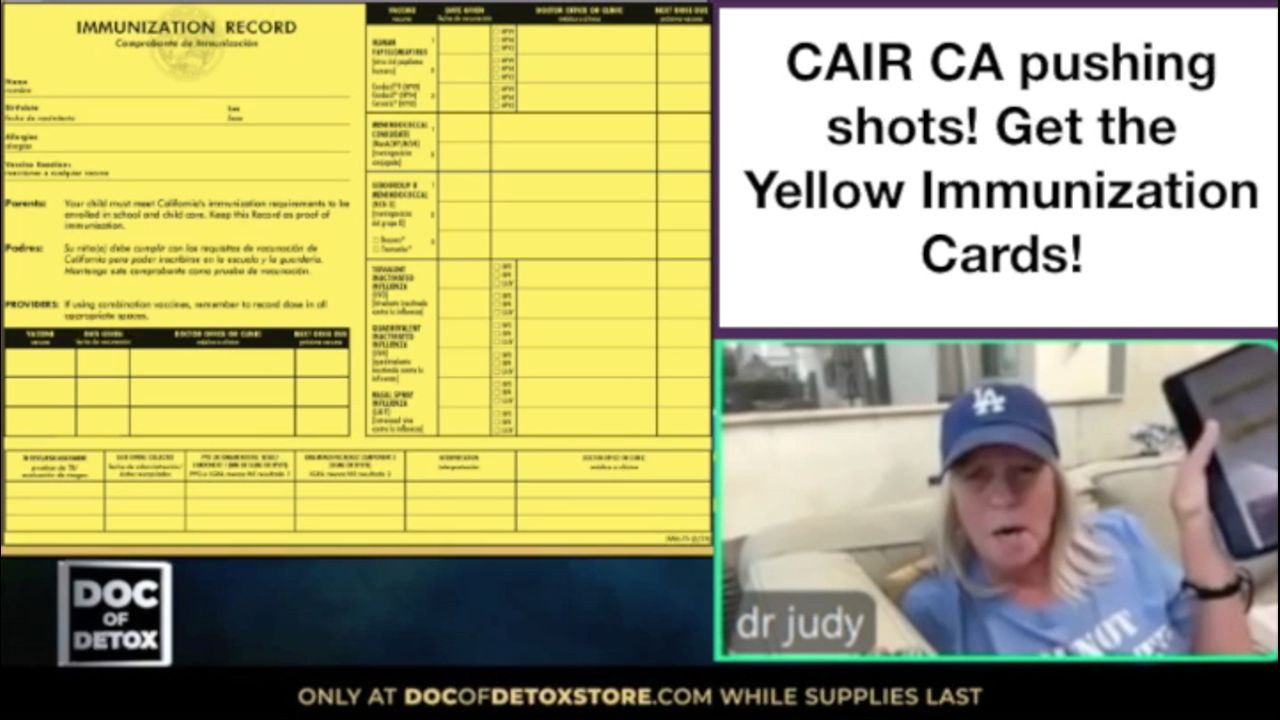 CAIR CA pushing shots! Get the Yellow Immunization Cards! - Brighteon .com