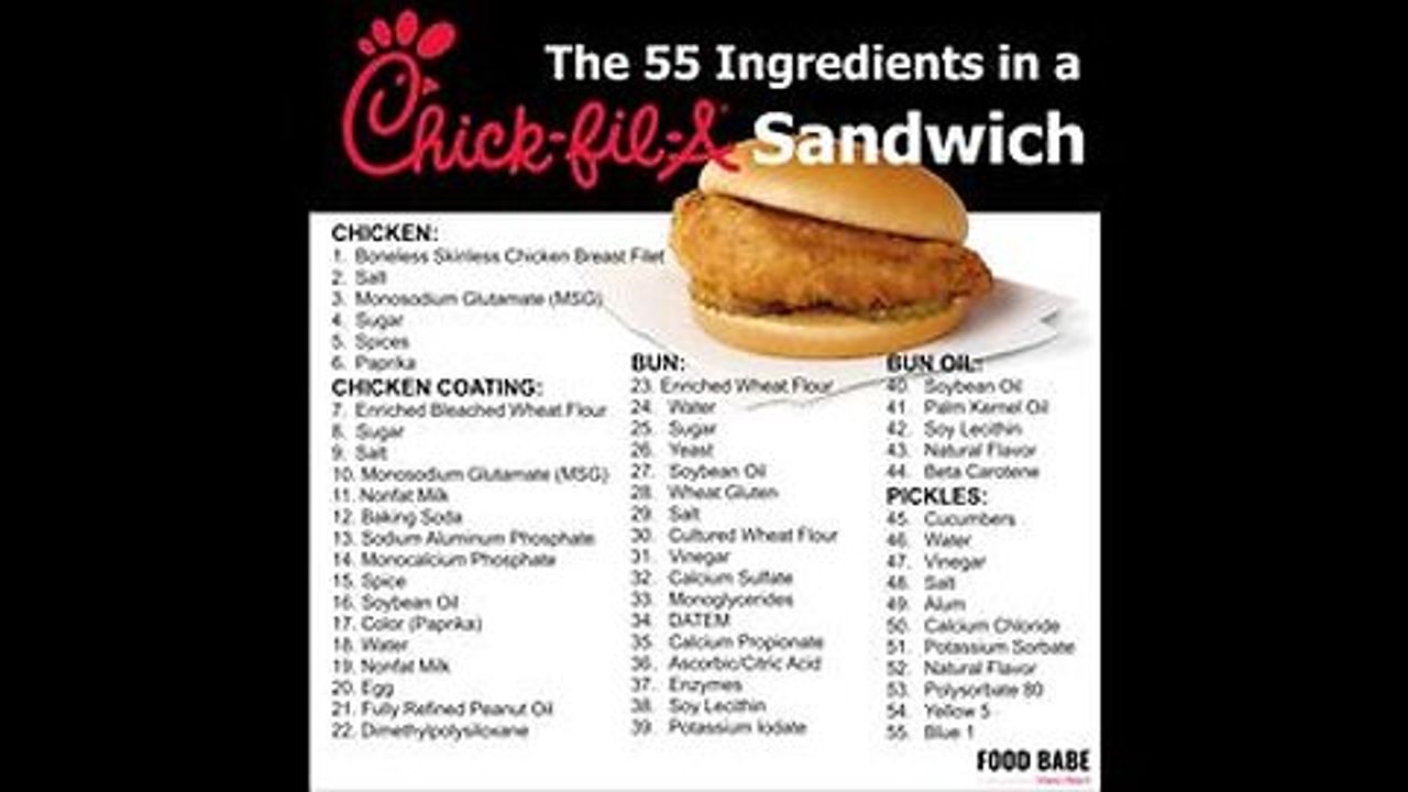 265 INGREDIENTS IN TWO CHIK FIL-A ITEMS⁉️ WHATWHATWHAT⁉️ - Brighteon .com