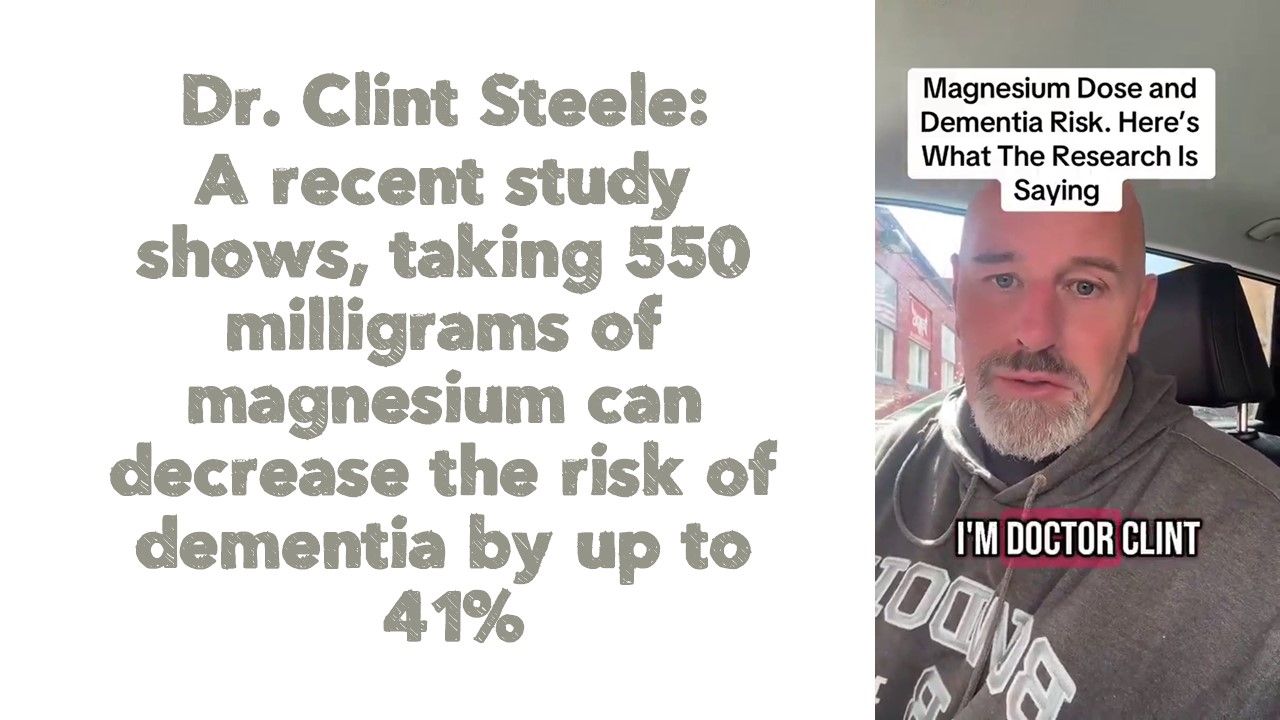 Dr. Clint Steele: A recent study shows, taking 550 milligrams of ...