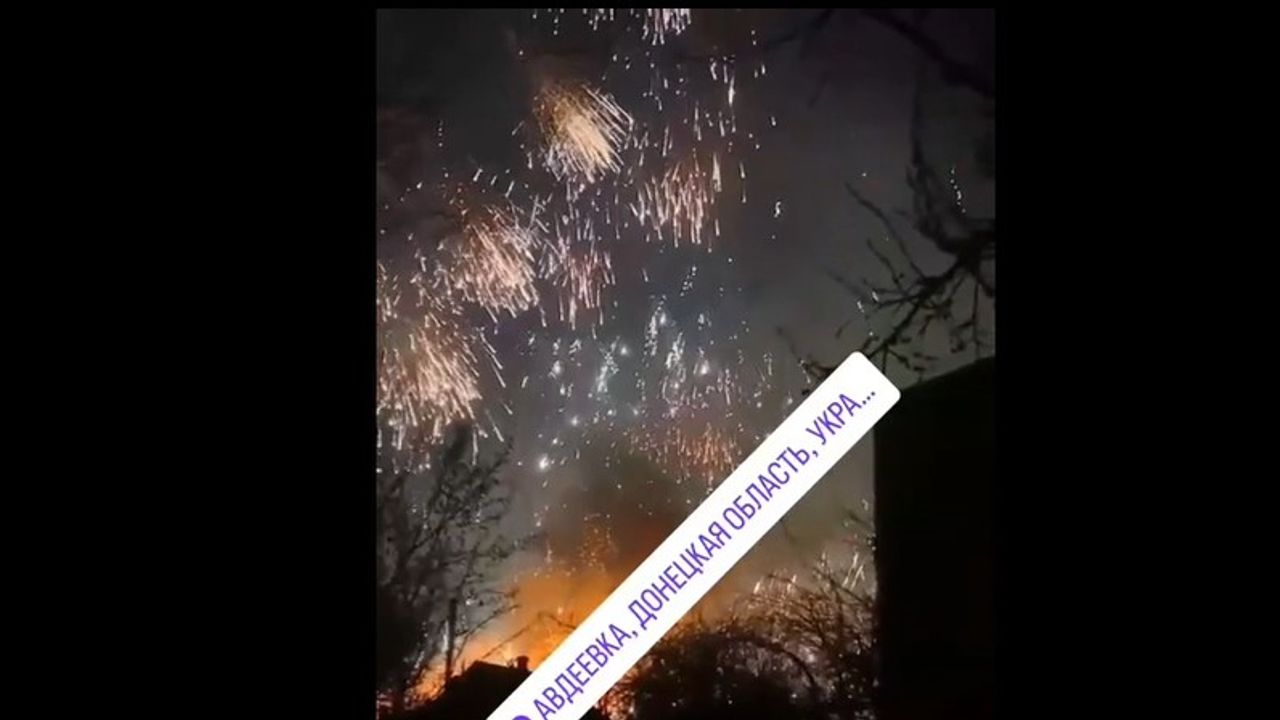 Video from Ukraine's side. "Grads" cover the positions of the Ukrainian ...