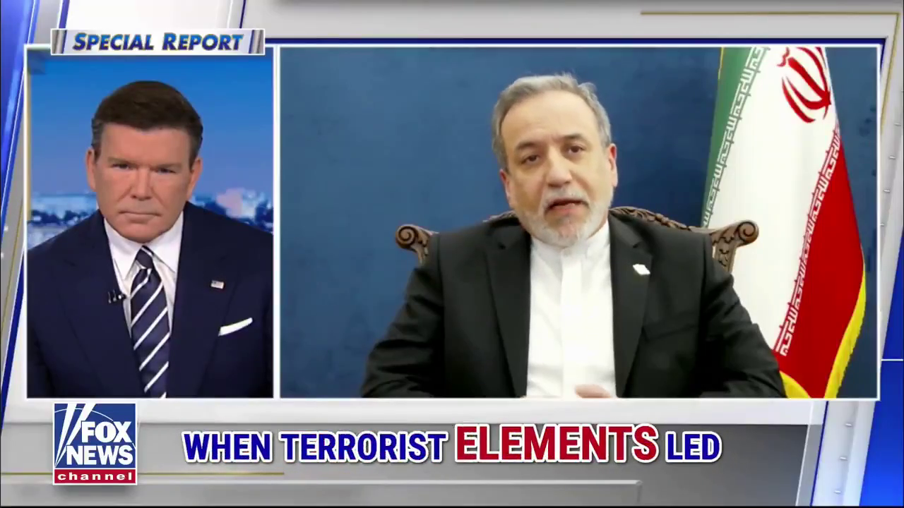 Iran’s FM Araghchi told Fox News that armed rioters began shooting at ...